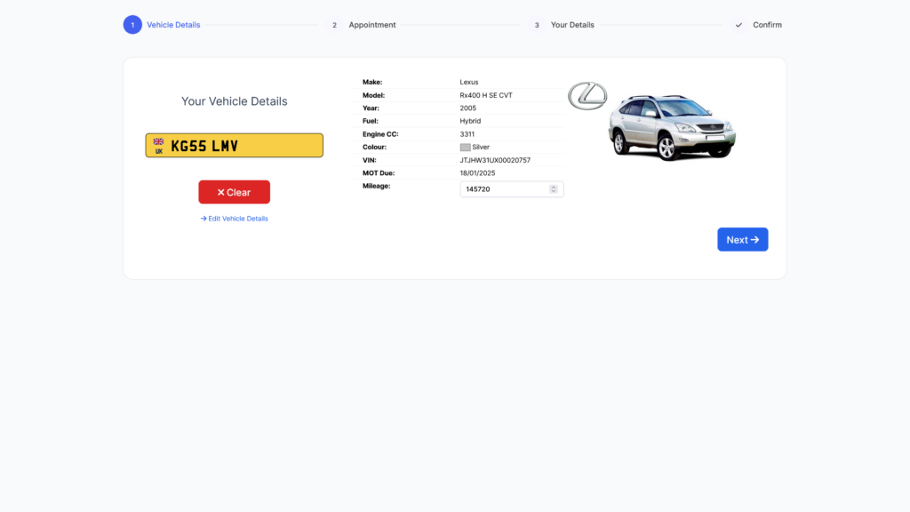 Appointments - Garage Invoice