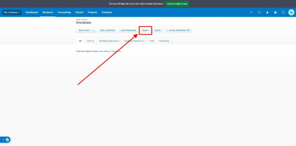 Invoices - importing into Xero - Garage Invoice